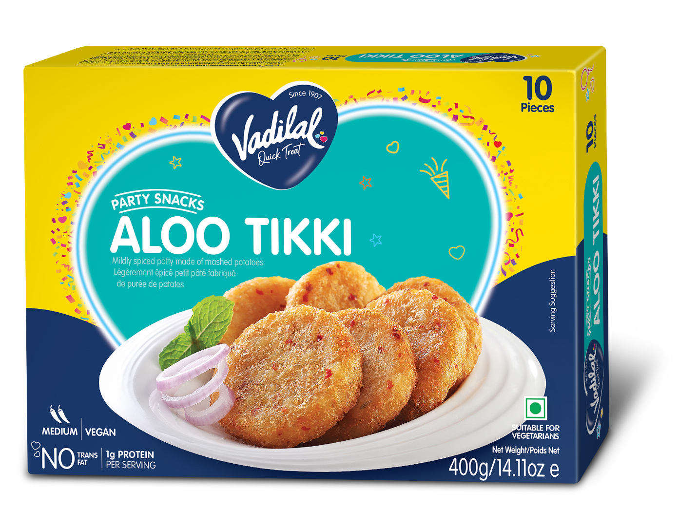 Buy Online Vadilal Aloo Tikki - 10 PCS (400 GM) | NJ USA.