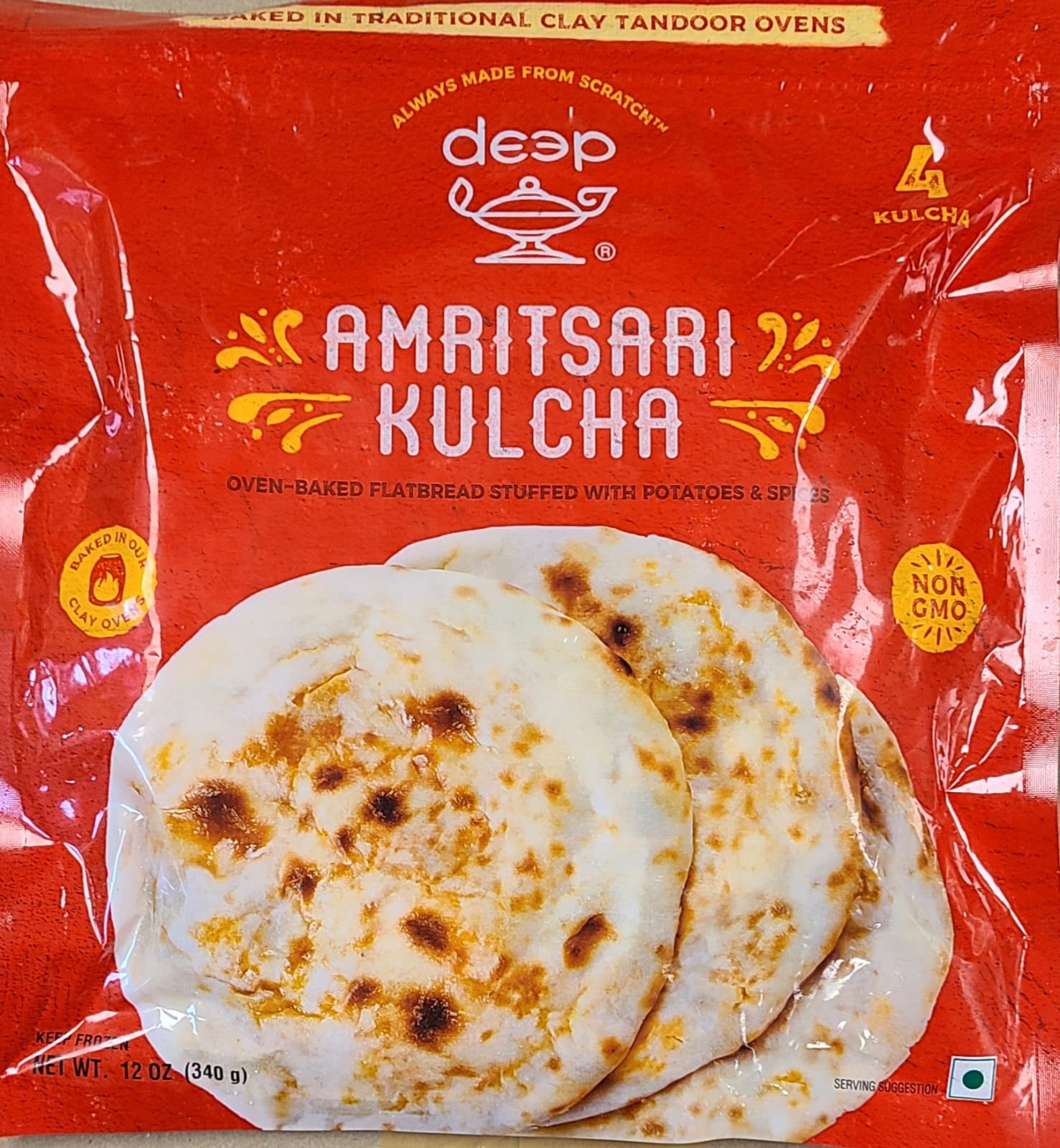 Buy Online Deep Amritsari Kulcha - 4 PCS | NJ USA.