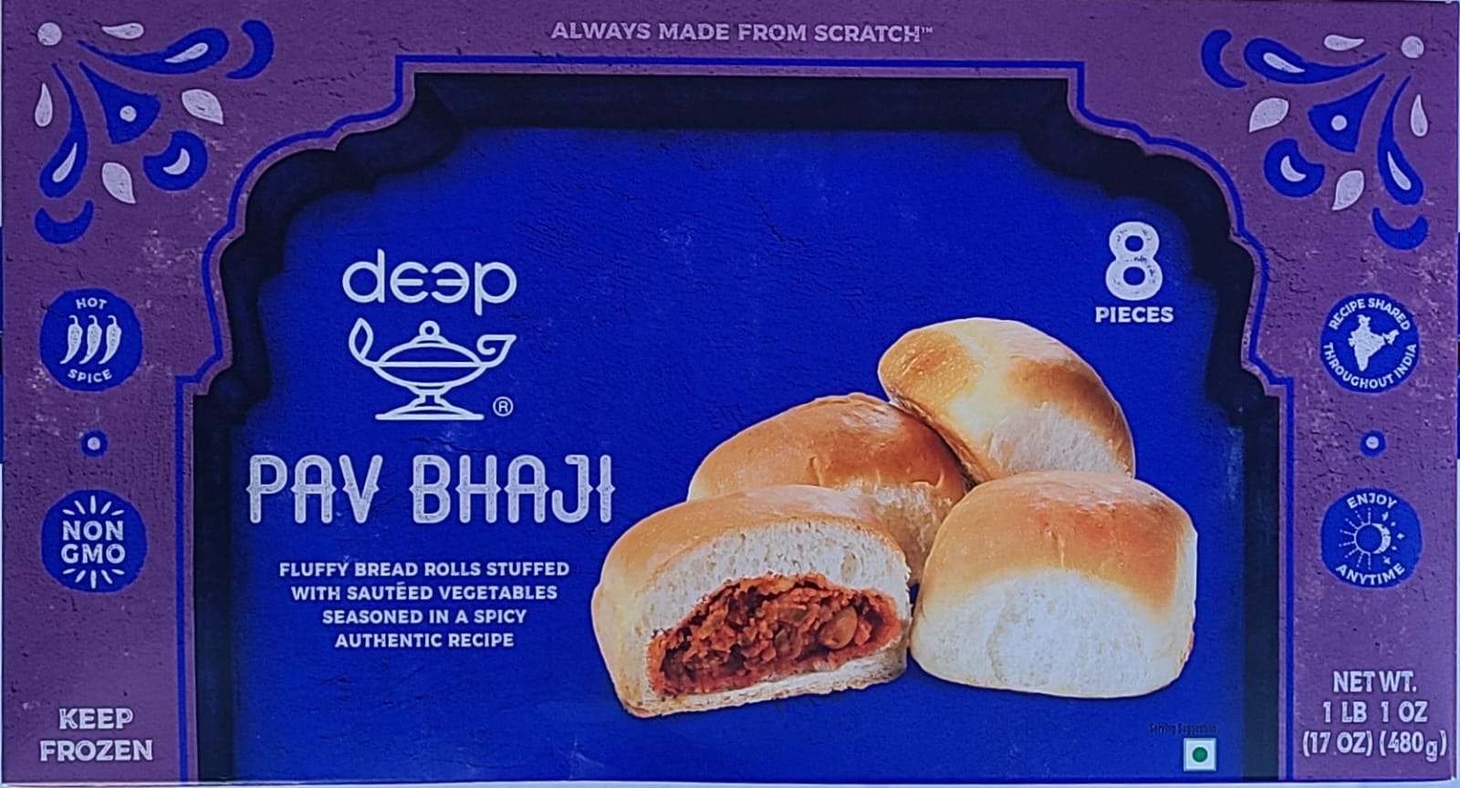 Buy Online Deep Frozen Pav Bhaji (17 OZ - 480 GM) | NY USA.