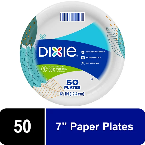 Buy Online Dixie 7" Paper Plates (50 ct) | NJ USA.
