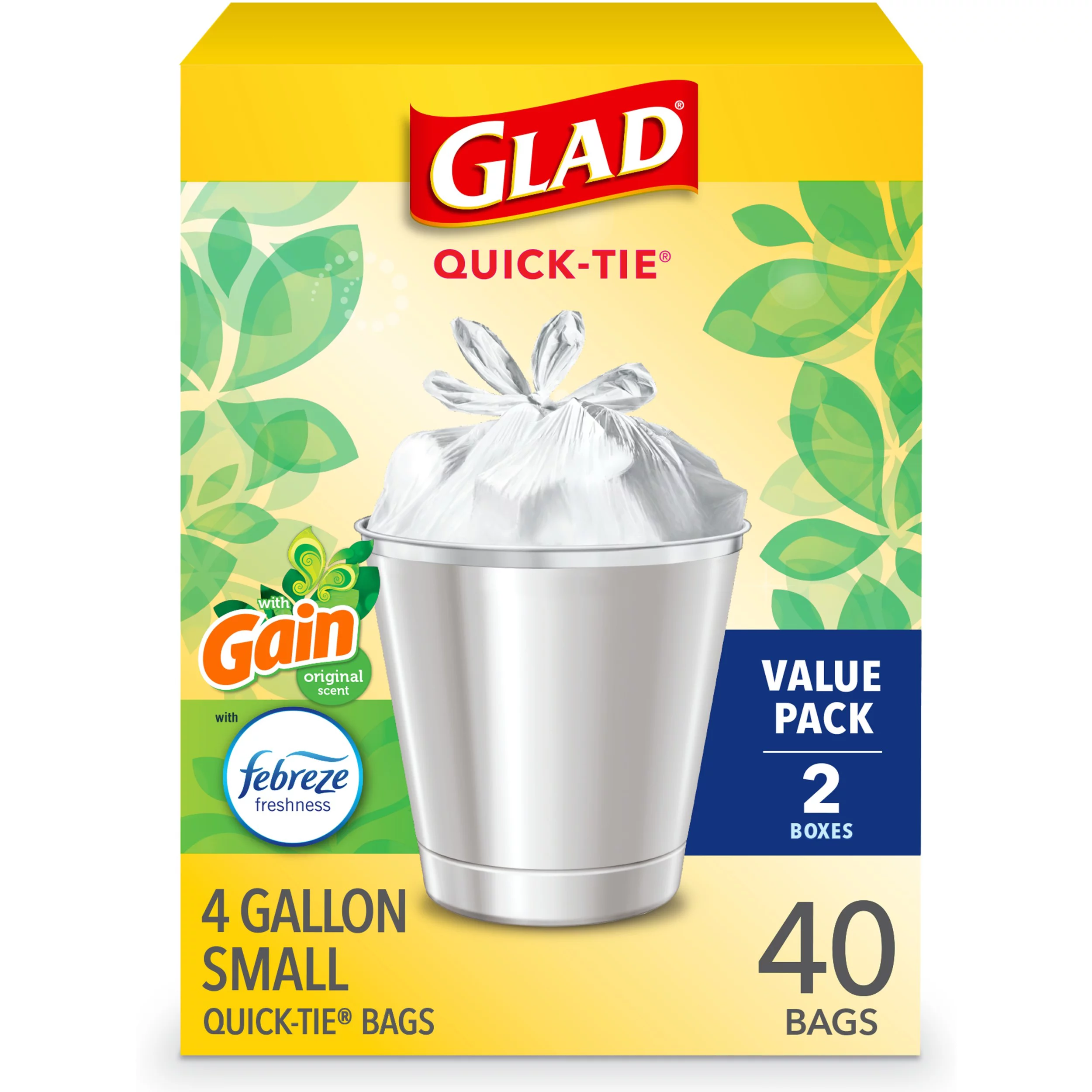 Buy Online Glad Small Trash Bags, 4 Gallon, 40ct | NJ USA.