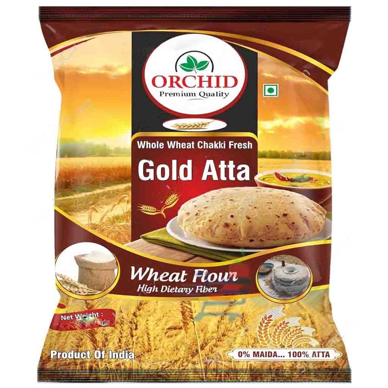 Buy Online Orchid Gold Atta (Whole Wheat) - 10 LB | NY USA.