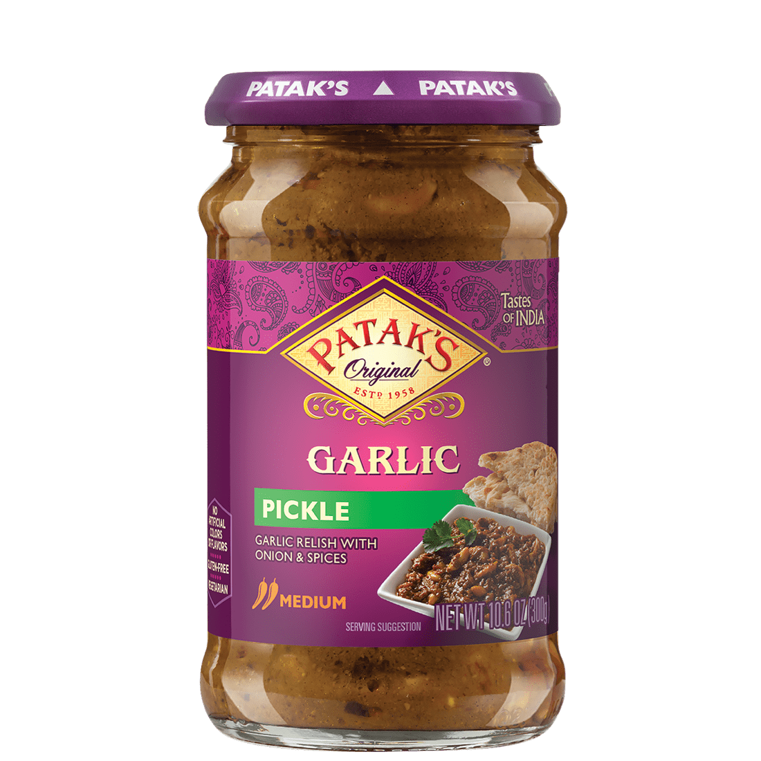 Buy Online Patak'S Garlic Pickle (MEDIUM) - 10 OZ | NJ USA.