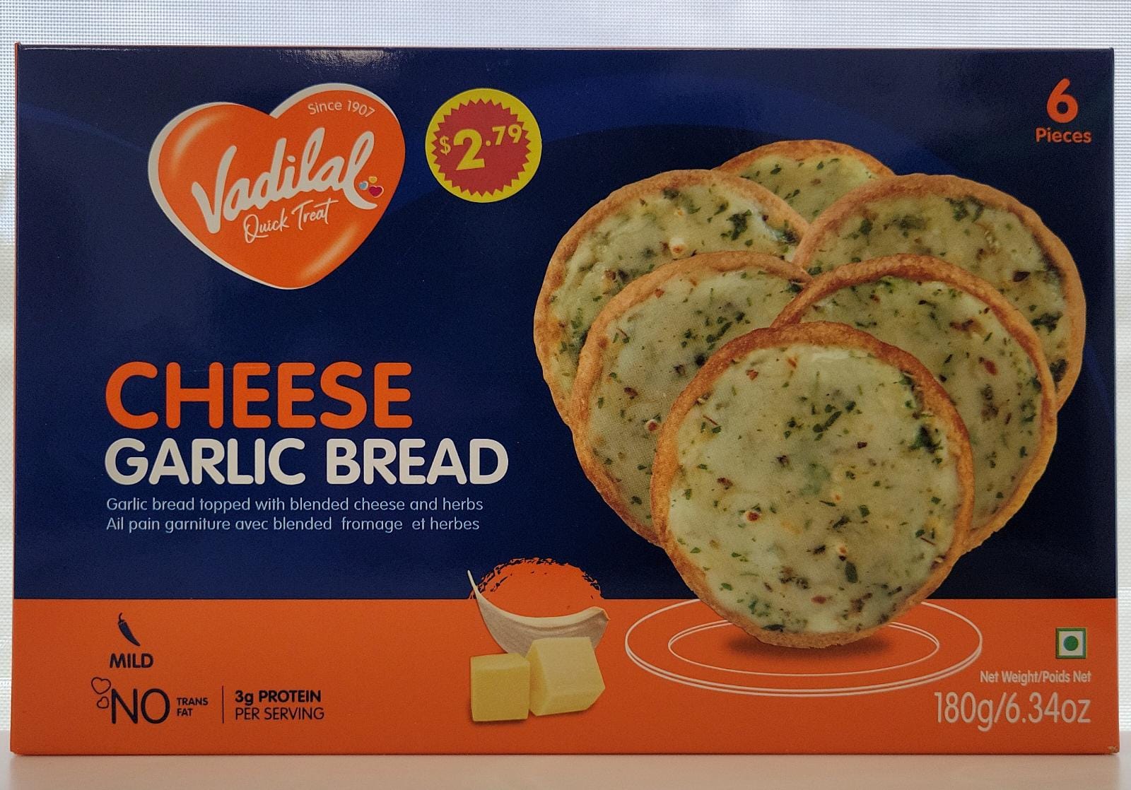 Buy Online Vadilal Cheese Garlic Bread - 6 PCS | Kesar Grocery | NEW ...